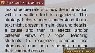Teaching Reading Report, Text Structure and Readability | PPT