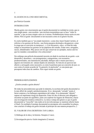 Guion documental - Patricio Guzman | PDF