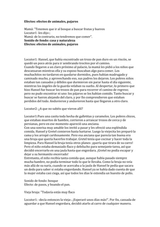 Guion hansel y gretel | DOCX