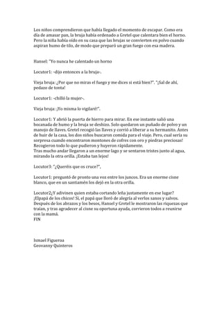 Guion hansel y gretel | DOCX