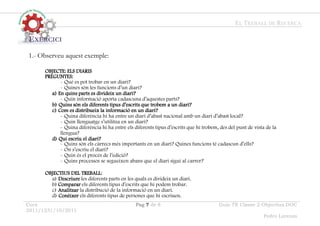 Guio tr classe 2 objectius | PPT