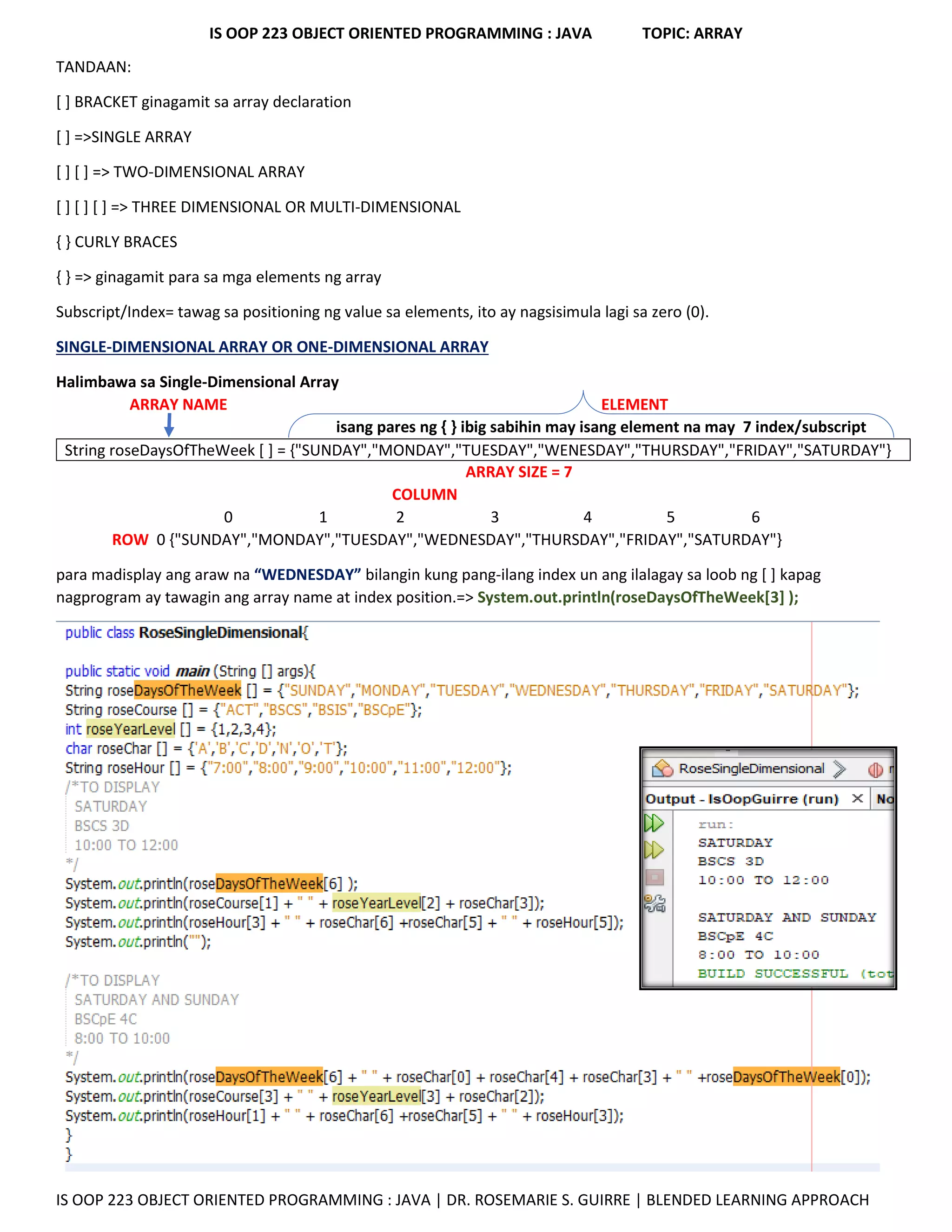 Types of Array | PDF