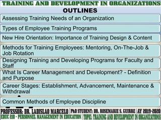 EDUC 210 - PERSONNEL MANAGEMENT IN EDUCATION : TRAINING & DEVELOPMENT ...