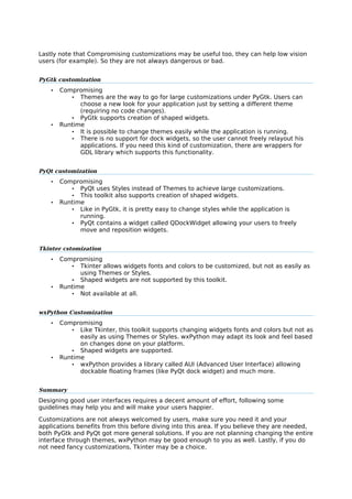 GUI toolkits comparison for python | PDF