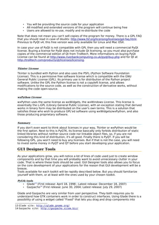 GUI toolkits comparison for python | PDF