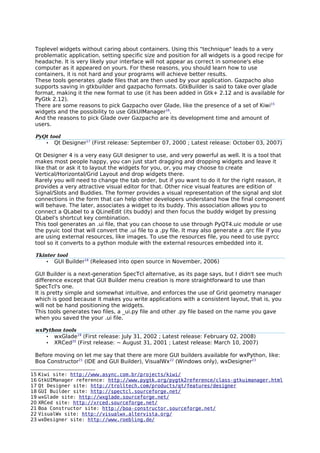 GUI toolkits comparison for python | PDF