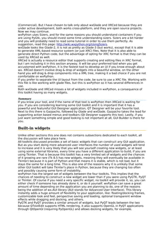 GUI toolkits comparison for python | PDF
