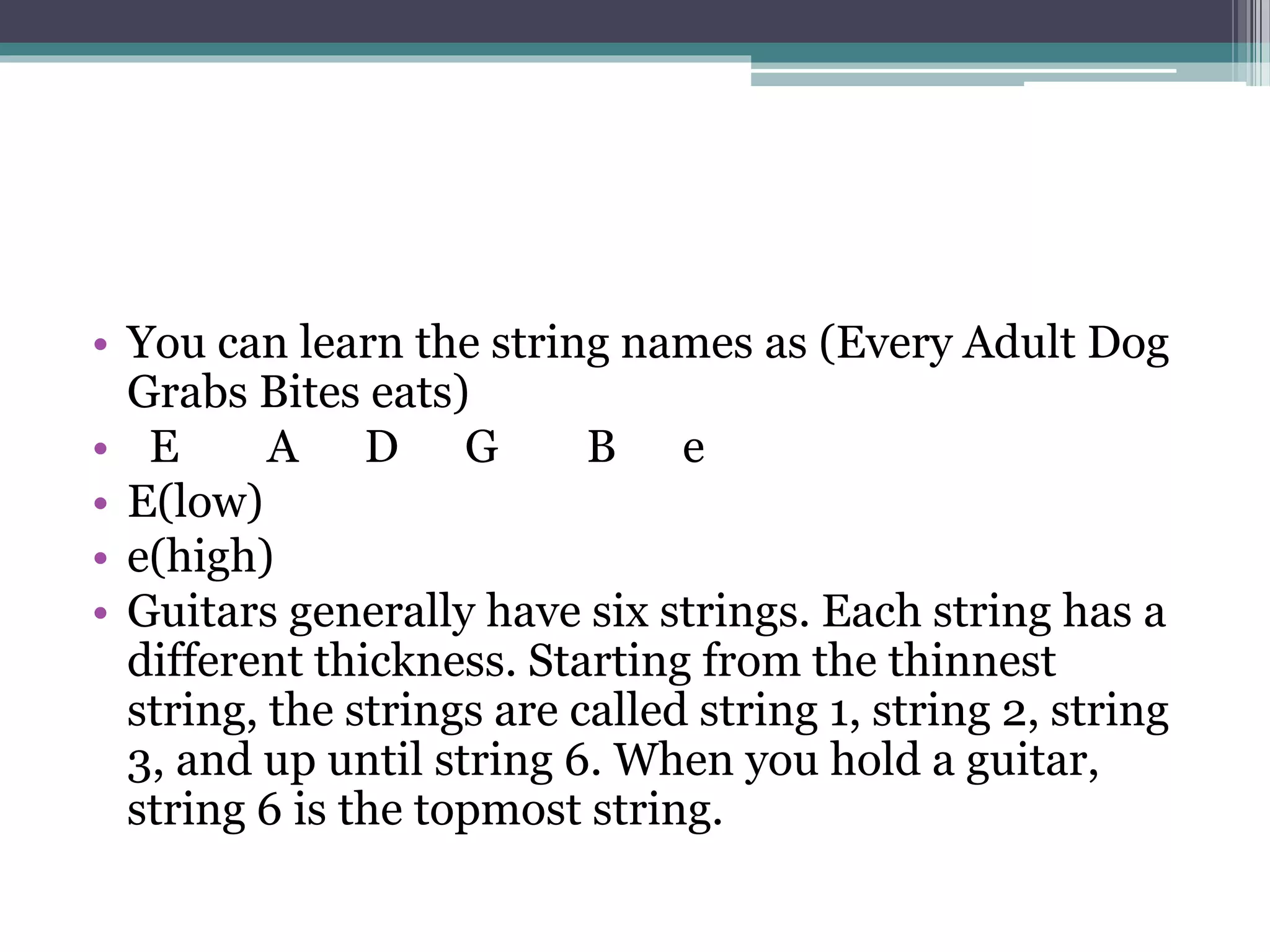 Guitar lesson for beginners | PPTX