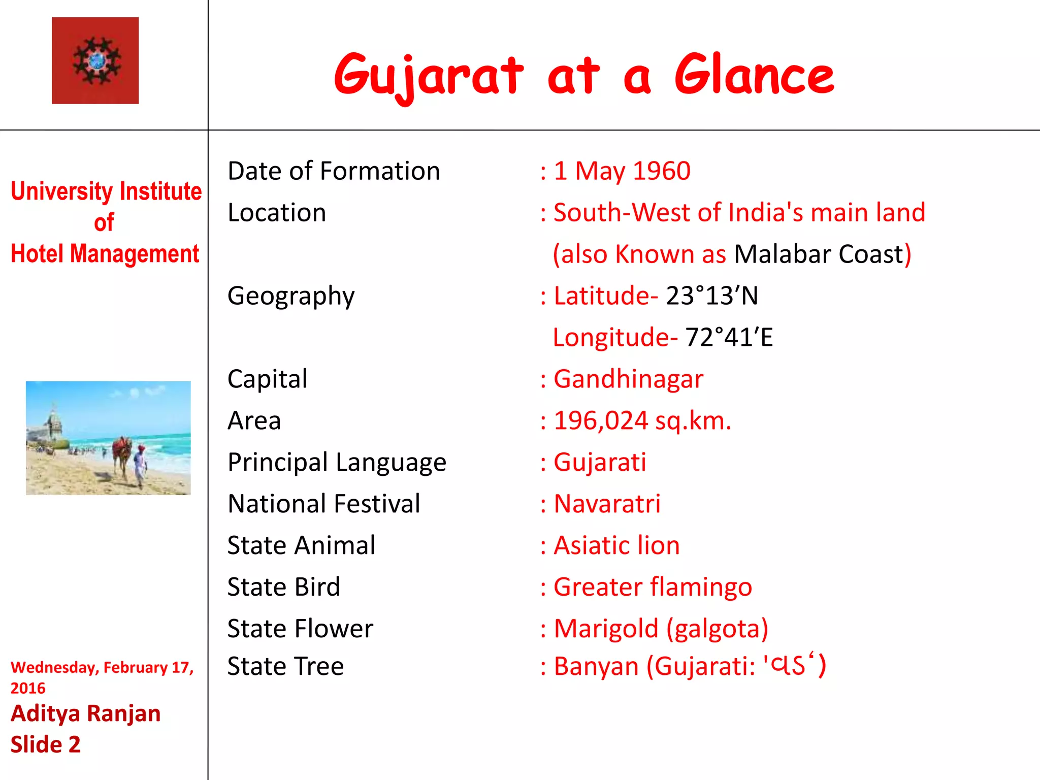 Tourism Destination in Gujarat | PPSX