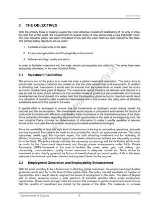 Gujarat Industrial Policy-2009-at-a-glance | PDF