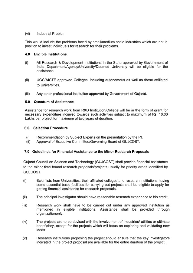 Gujcost mrp-scheme-final | PDF | Student Financial Aid | Financial ...