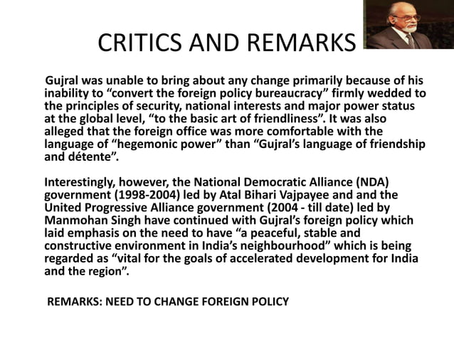 Gujral doctrine | PPTX | Civic affairs | Politics