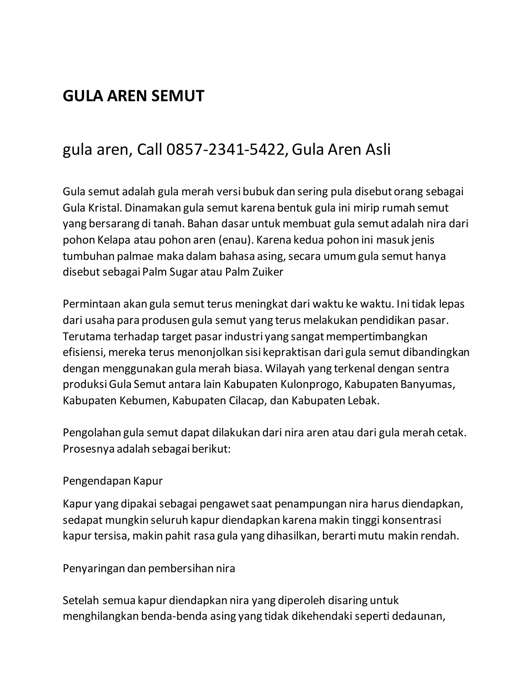 Gula aren semut | PDF