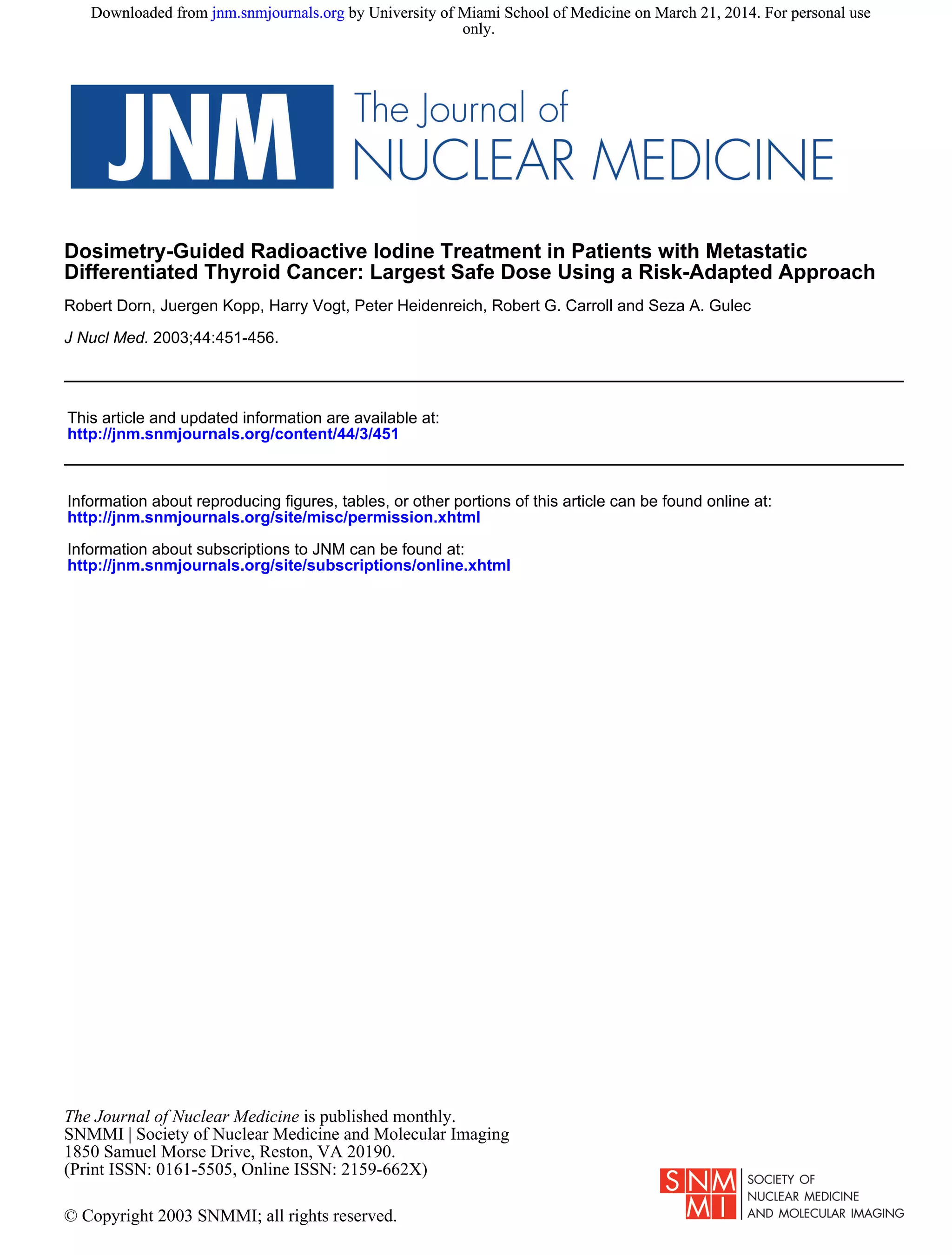 Dosimetry-guided i-131 treatment | PDF