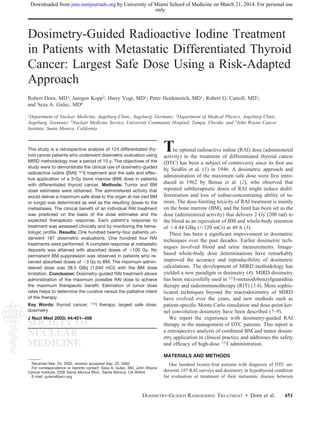 Dosimetry-guided i-131 treatment | PDF