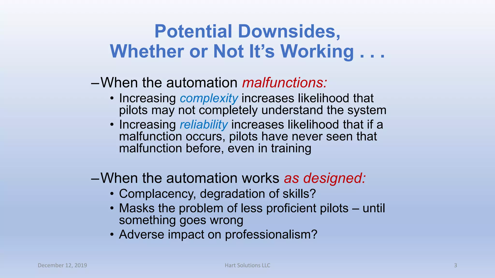 Benefits and Challenges of Increasing Flight Deck Automation | PPTX