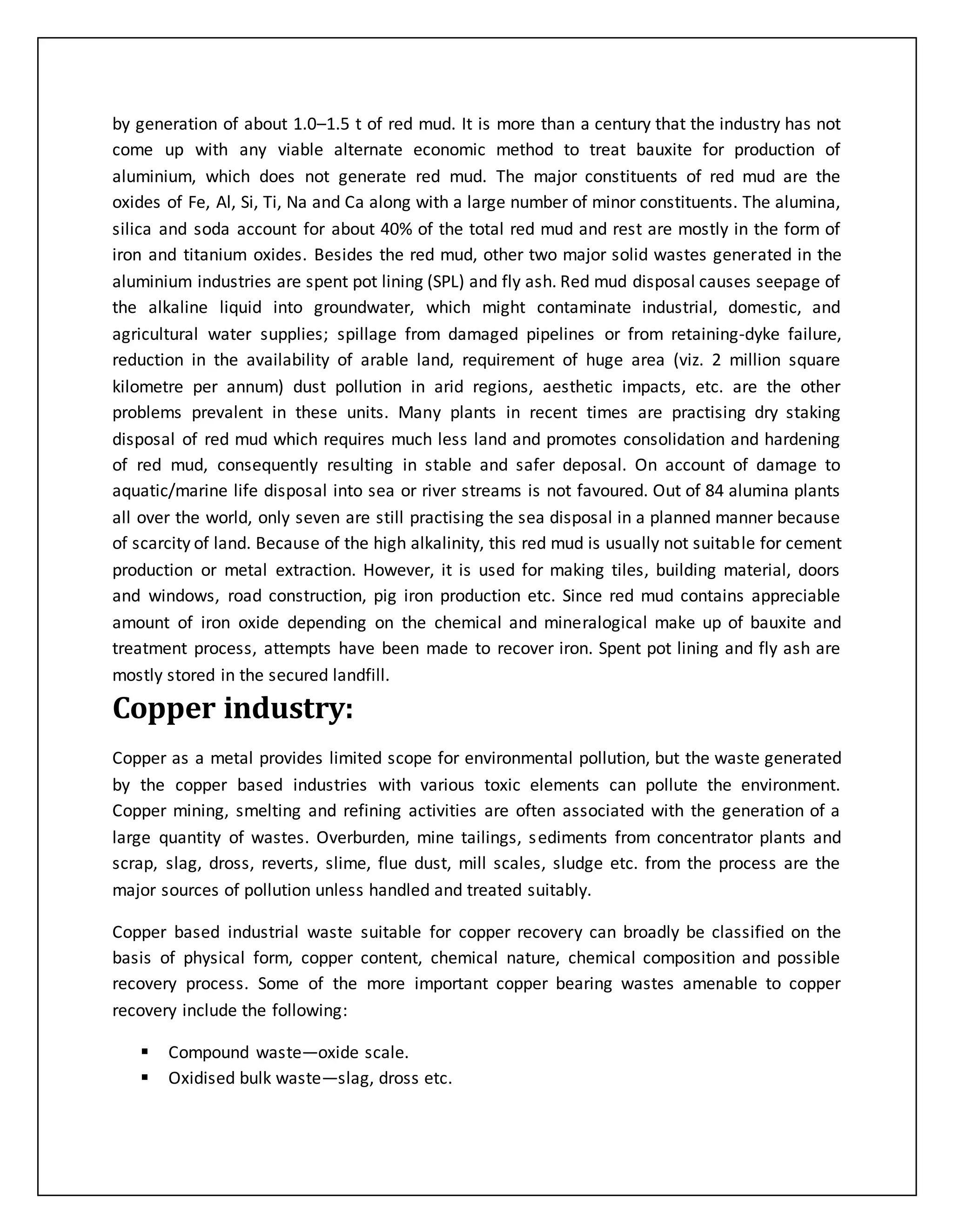 Waste management in metallurgical | DOCX
