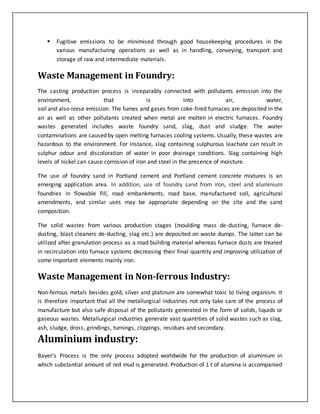 Waste management in metallurgical | DOCX
