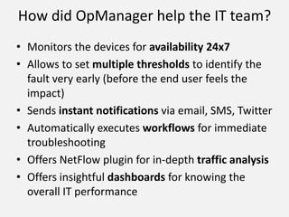 Gulf Chemicals & Metallurgy manages 1700 interfaces with OpManager | PPT