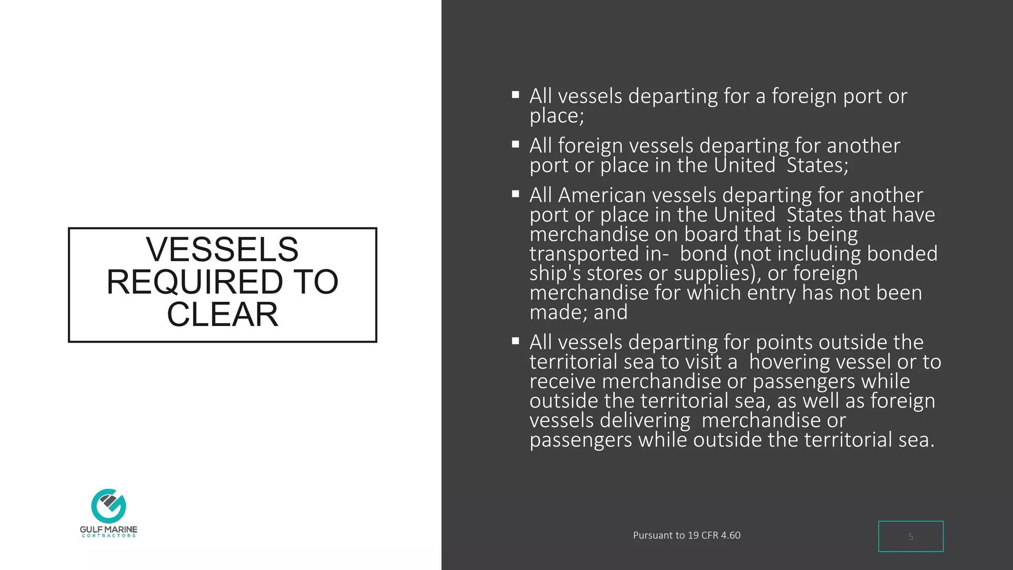 US Customs Vessel Entry / Clearance Requirements | PDF
