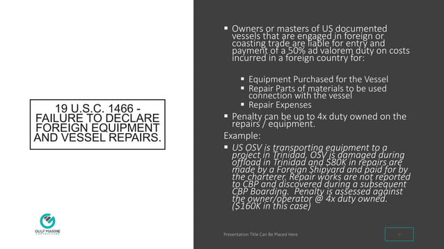 US Customs Vessel Entry / Clearance Requirements | PDF