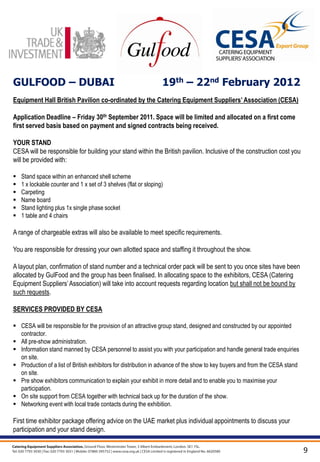 CESA Gulfood 2012 Brochure | PDF