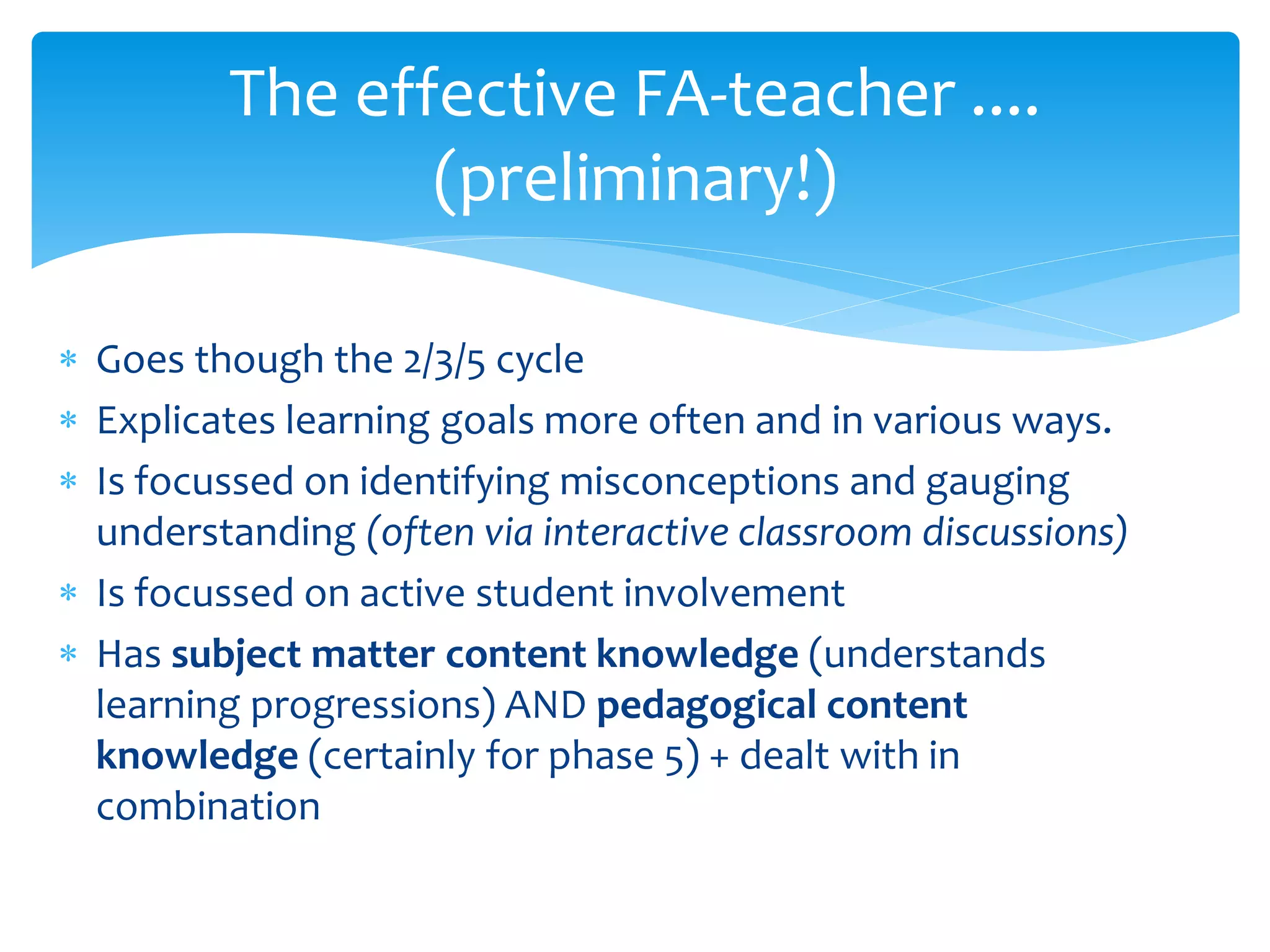 Teachers' formative assessment practices in the classroom: a literature ...