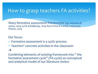 Teachers' formative assessment practices in the classroom: a literature ...