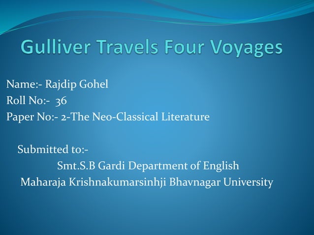 Gulliver travels four voyages | PPT