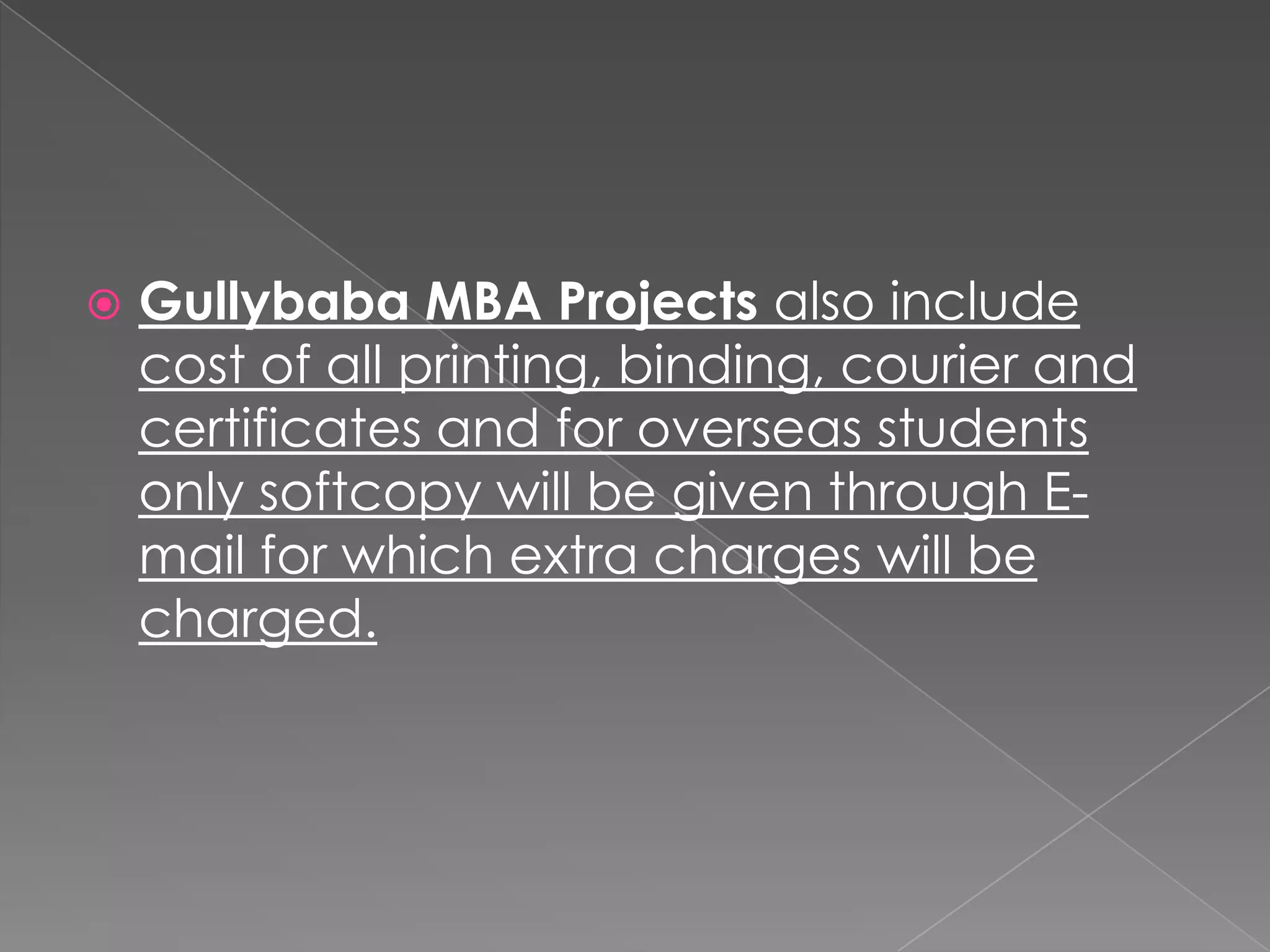 Gullybaba mba projects | PPT