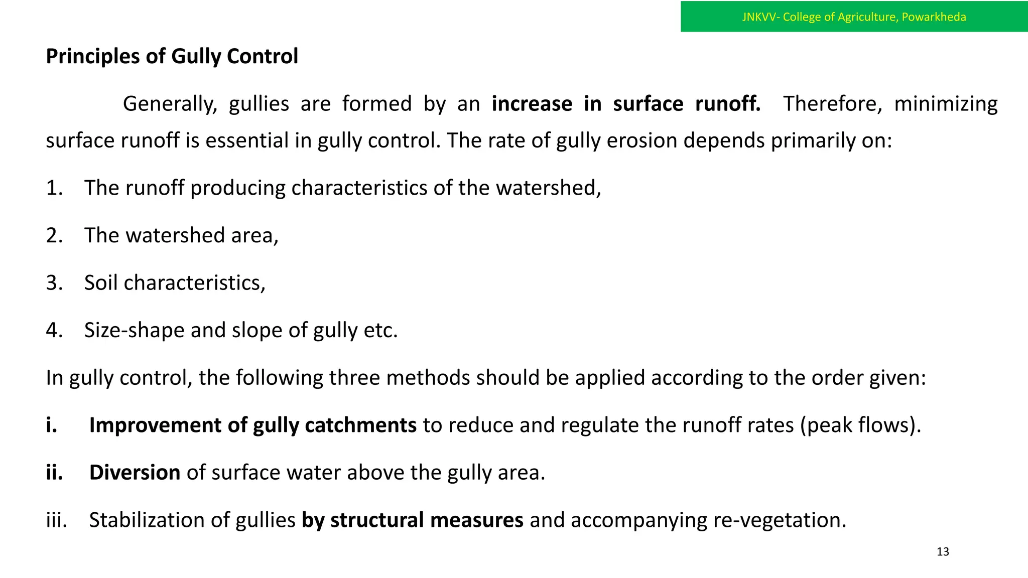 Gully classification and its contol measures | PDF
