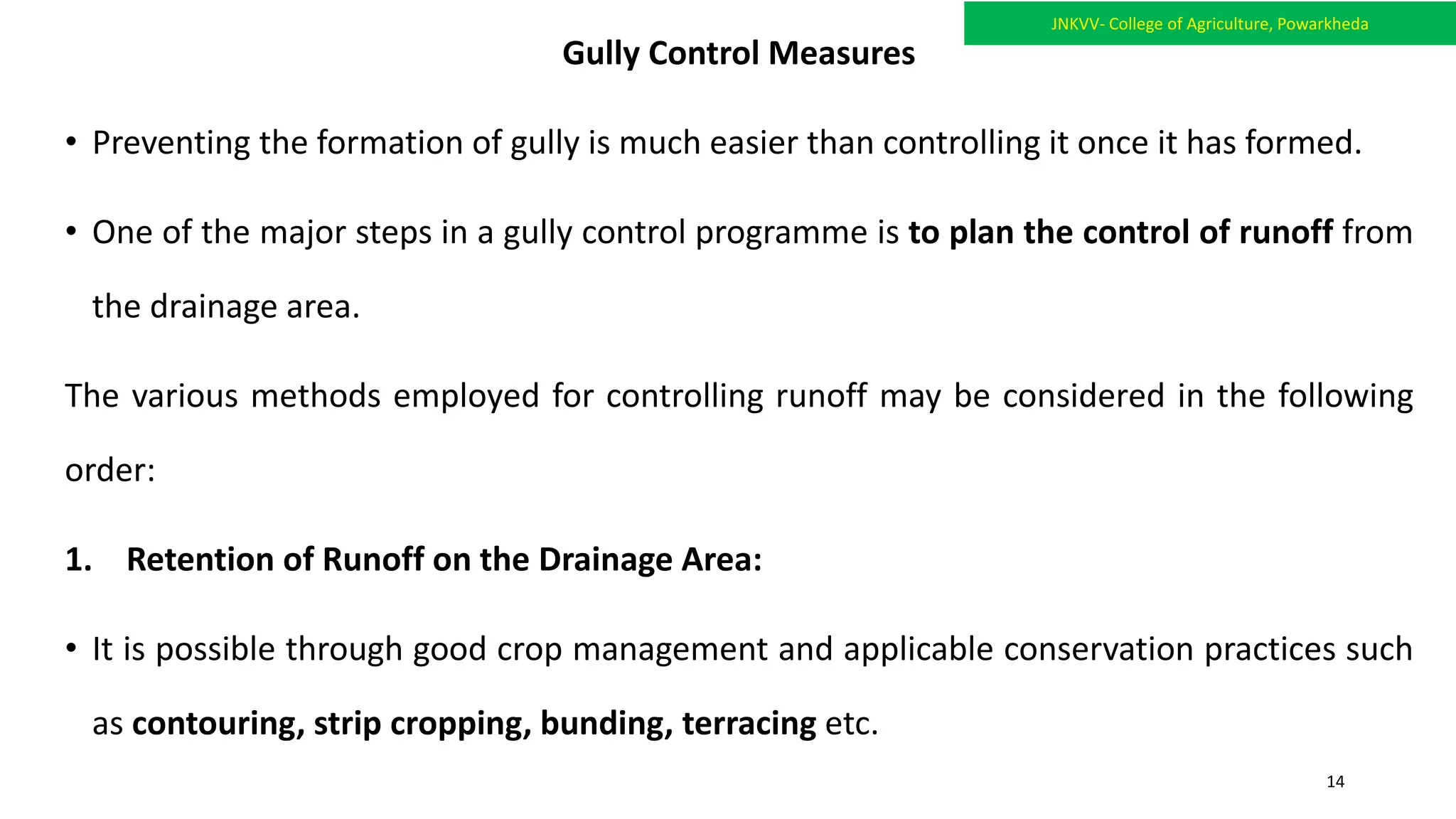 Gully classification and its contol measures | PDF