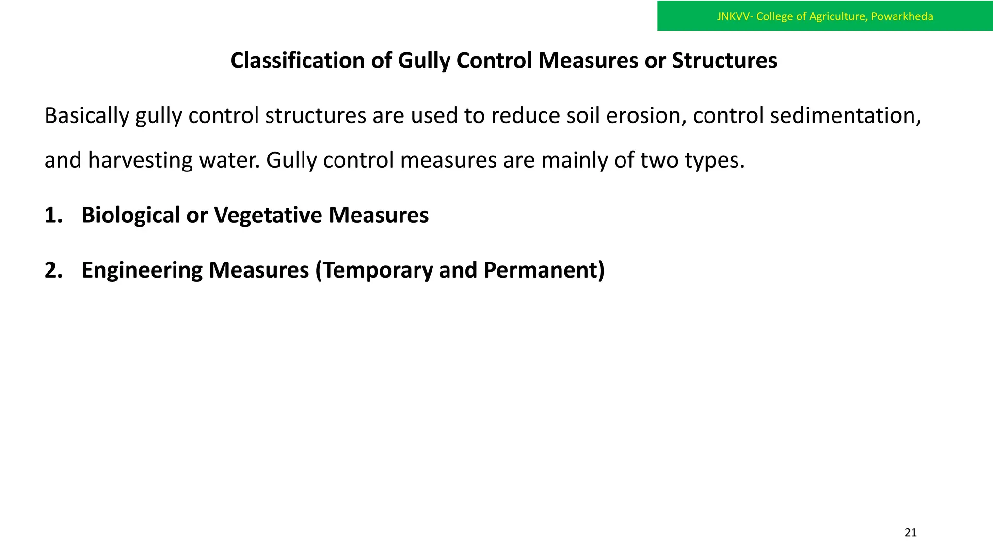 Gully classification and its contol measures | PDF