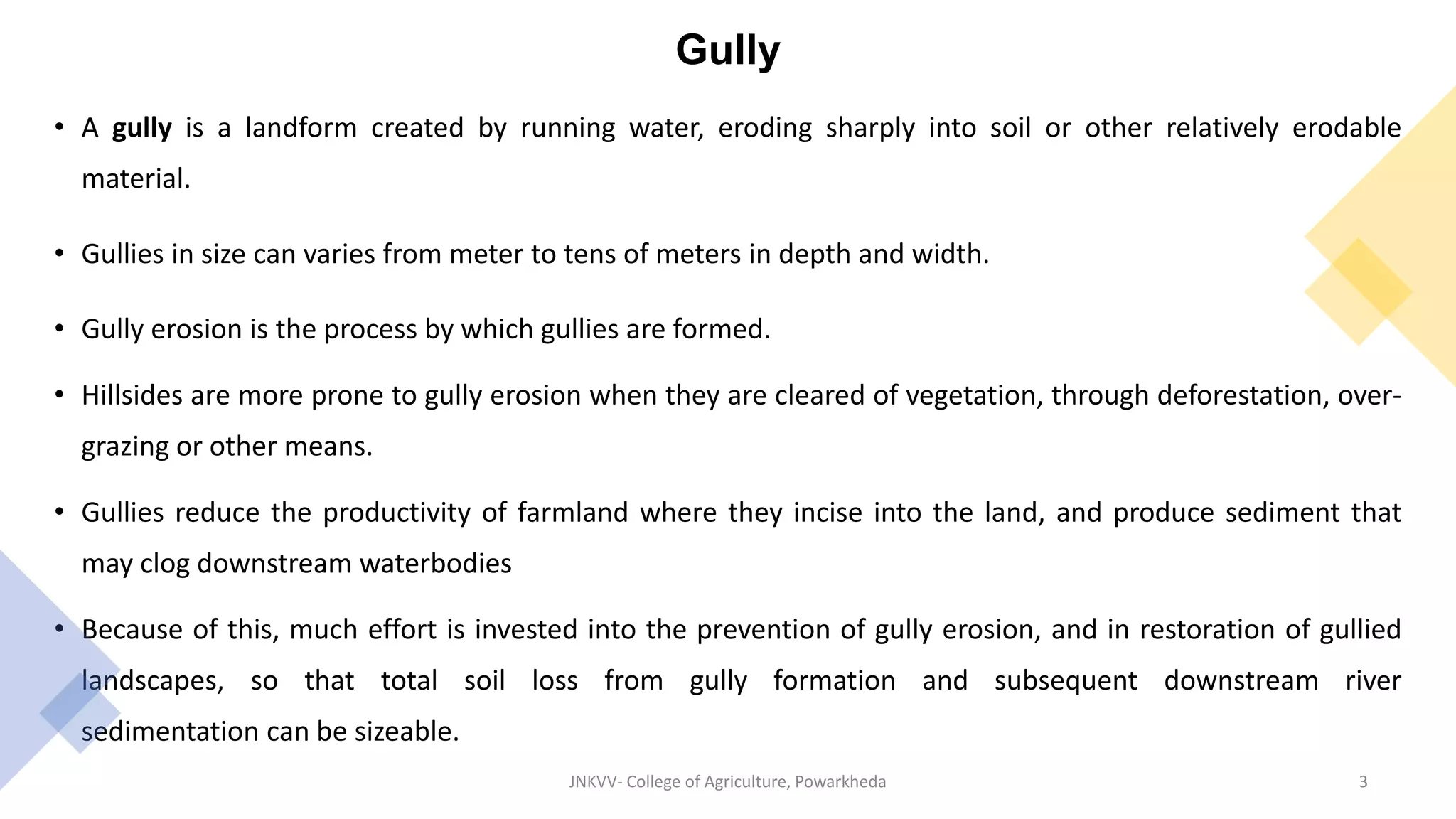 Gully classification and its contol measures | PDF