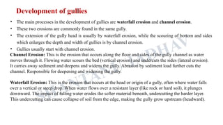 Gully erosion, gully erosion types, stages formation, waterfall erosion ...