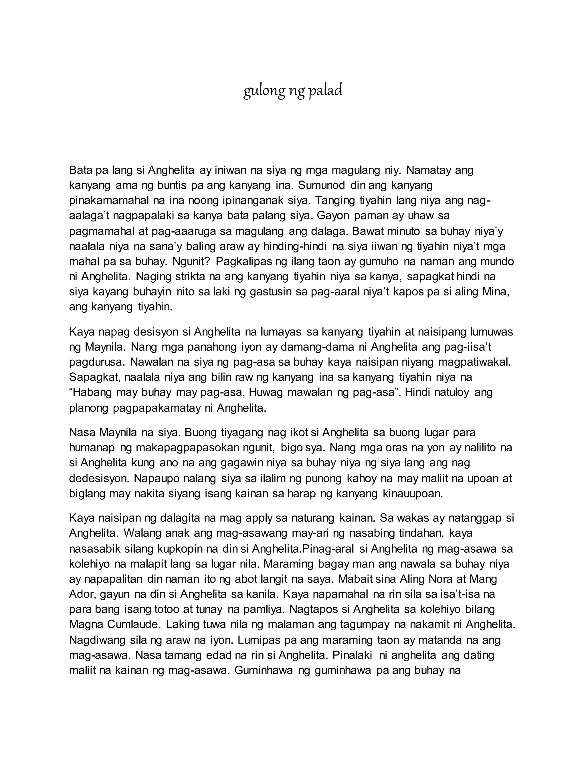 Gulong ng Palad | DOCX