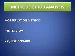 SYNOPSIS PRESENTATION ON JOB ANALYSIS & JOB DESIGN | PPTX | Human ...