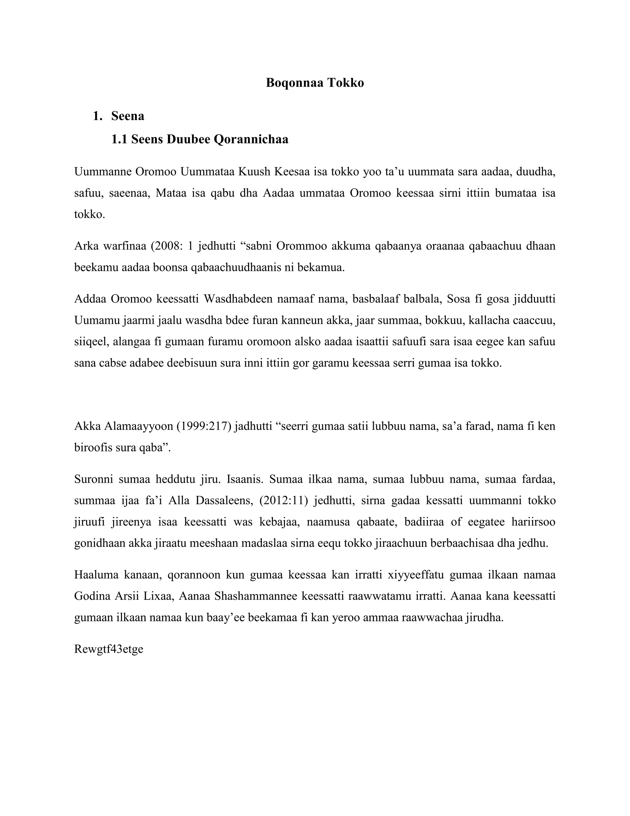 Gumaa ilkaan namaa | DOCX