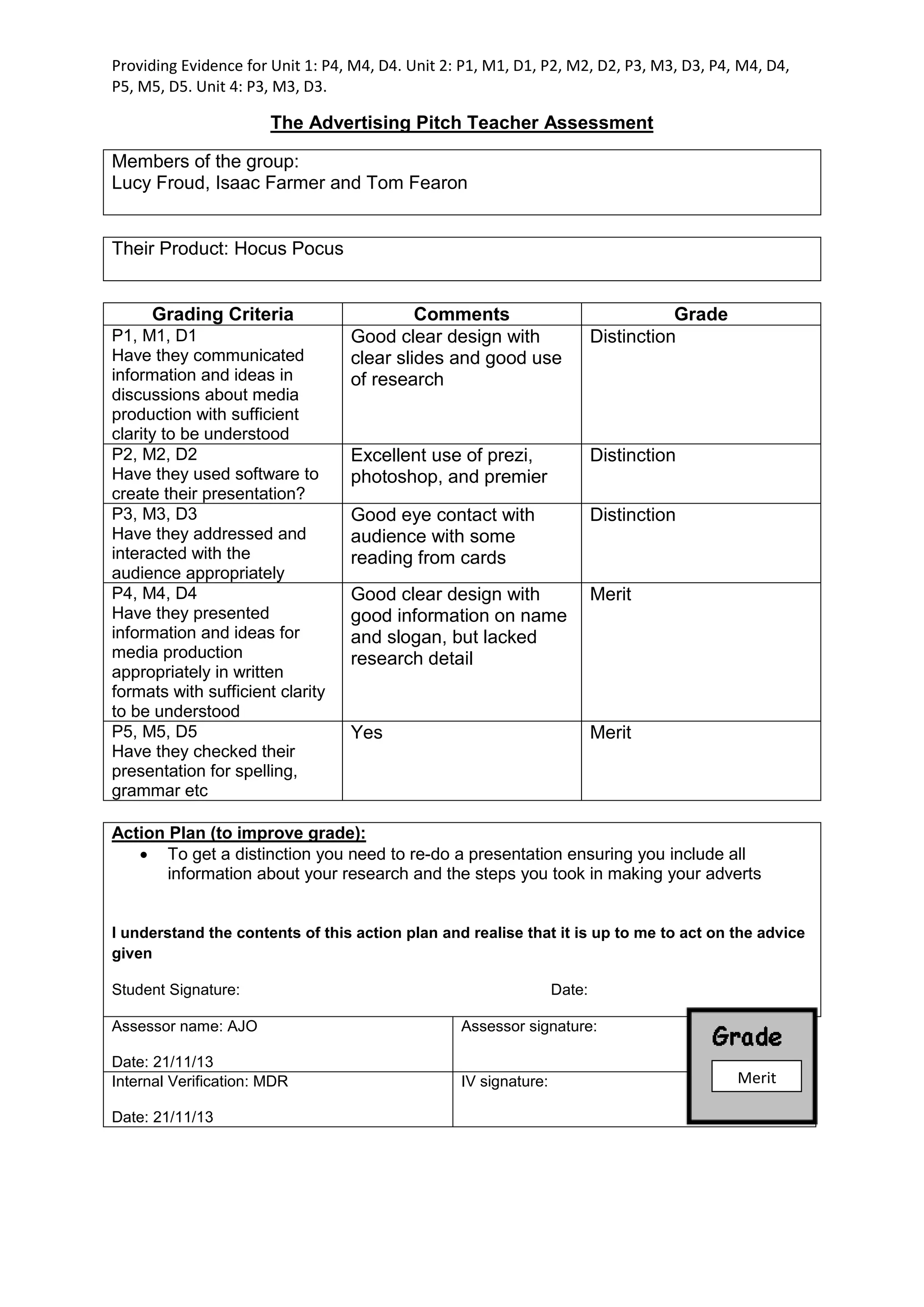 Gum advertising pitch teacher assessment | DOCX