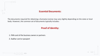 Gumasta License – Registration Process & Documents Required | PPTX