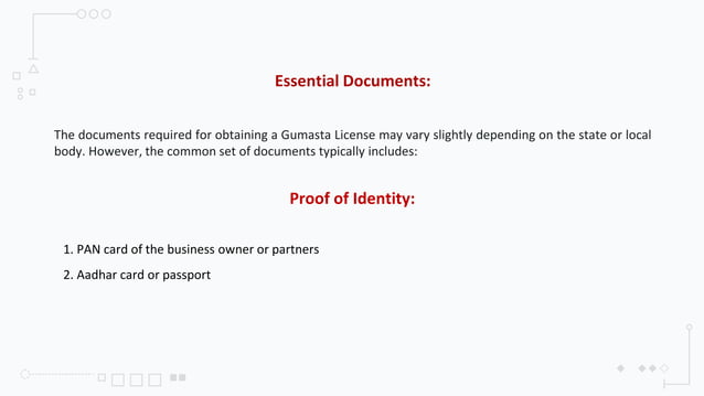 Gumasta License – Registration Process & Documents Required | PPTX