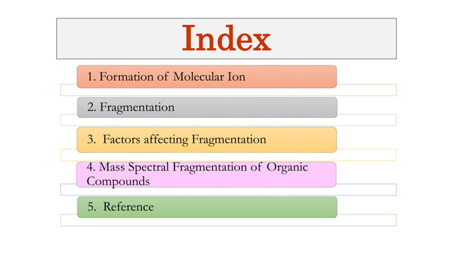 Fragmentation Pattern in Mass Spectra | PPTX