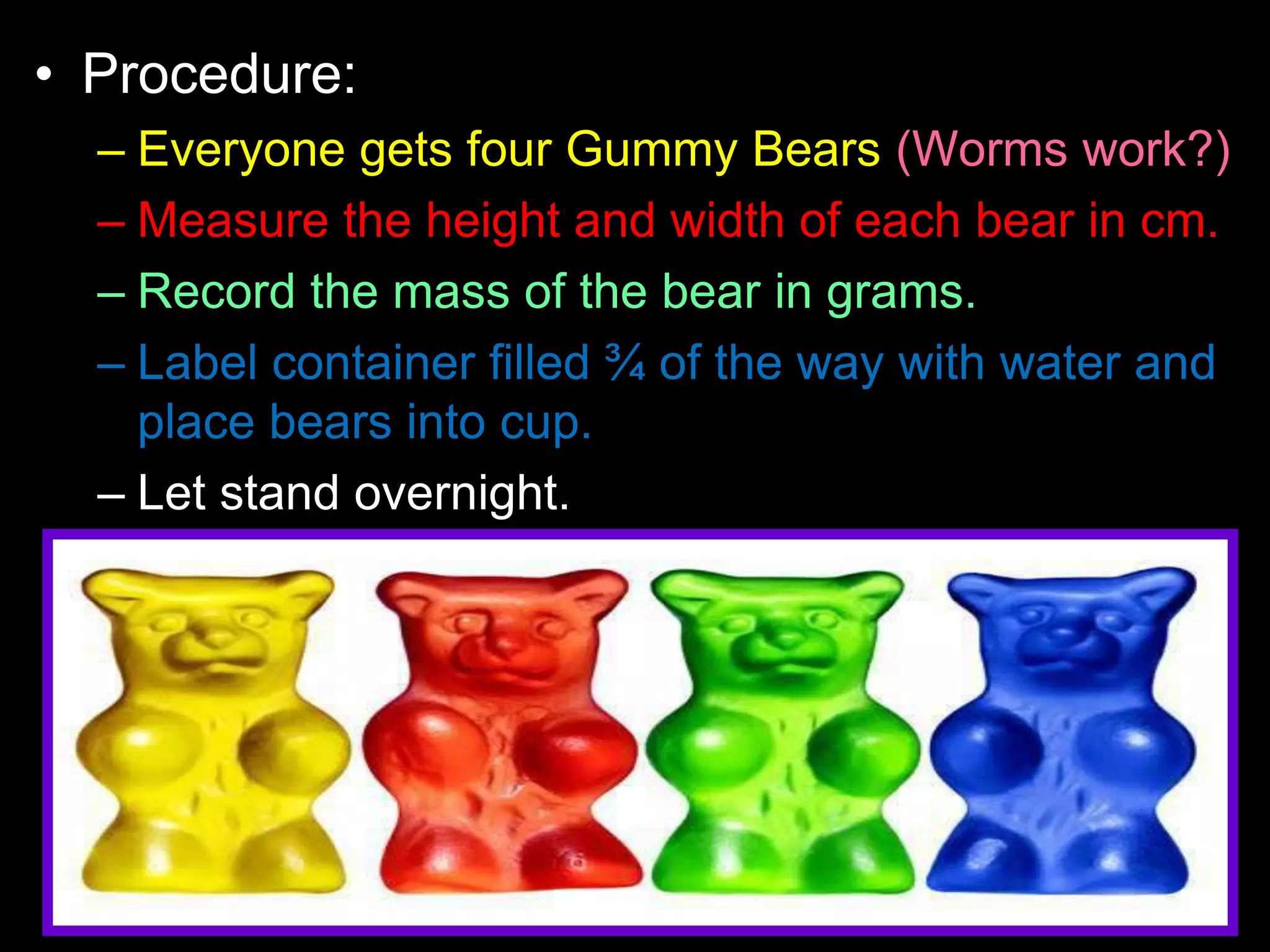 Osmosis Gummy Bear Lesson PowerPoint, Cell Biology, Cell Transport | PPTX