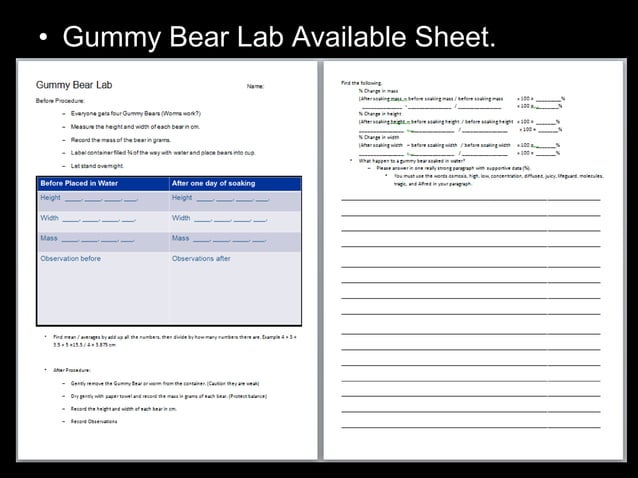 Osmosis Gummy Bear Lesson PowerPoint, Cell Biology, Cell Transport | PPTX