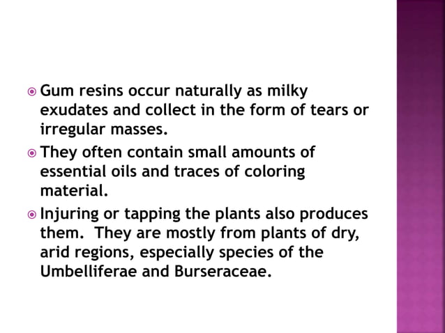 Gum resins in plants | PPTX