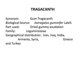 GUMS AND MUCILAGES.pdf Detailed description on the types of gums and ...