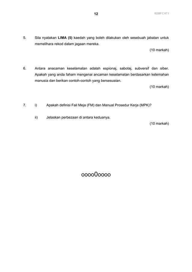 Gunasama Kumpulan C- Kertas soalan bahagian | PDF | Free Download