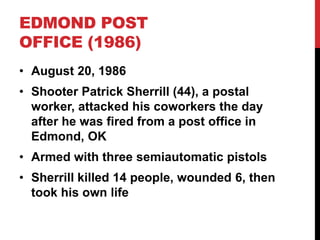 Mass Shootings in America (1986-2012) | PPTX | Arms & Ammunition ...