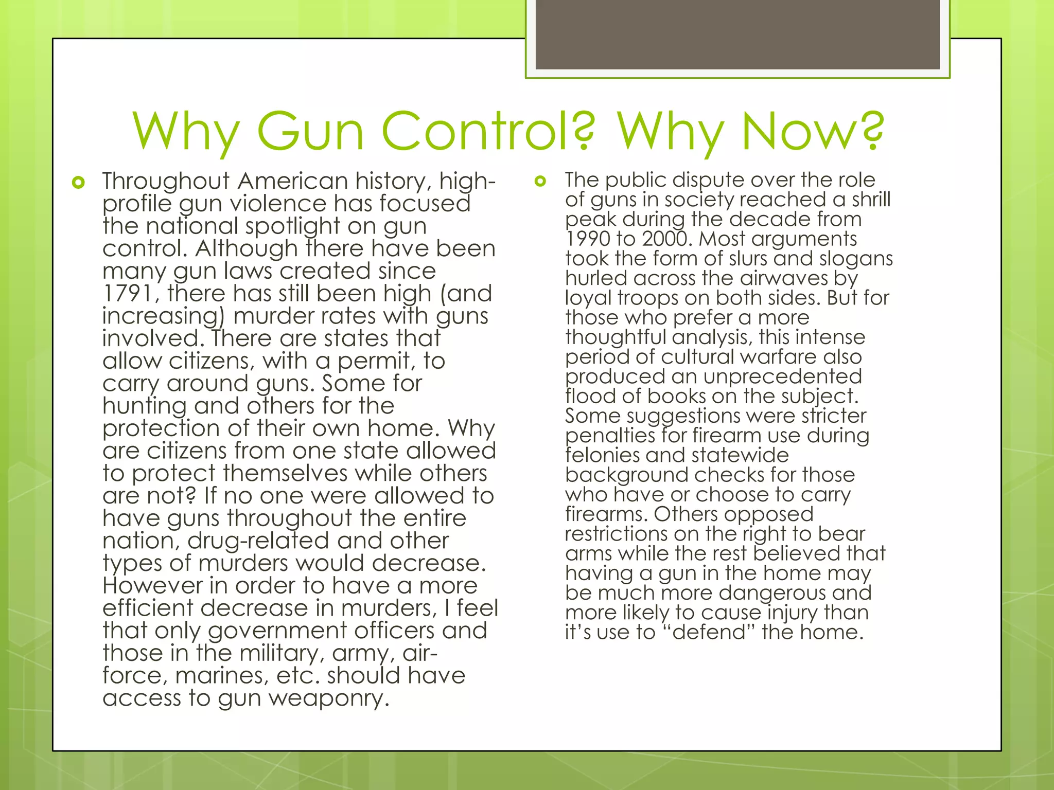Gun control presentation | PPT
