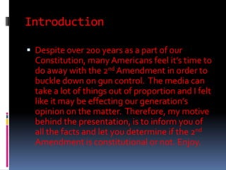 Gun control & the Second Amendment | PPTX